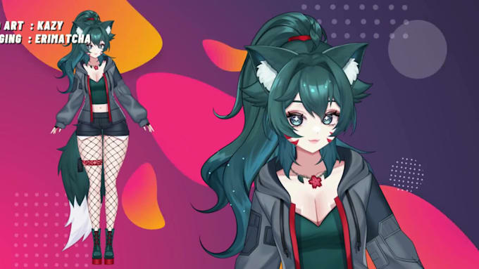 Design live2d anime vtuber model custom chibi streaming avatar ...