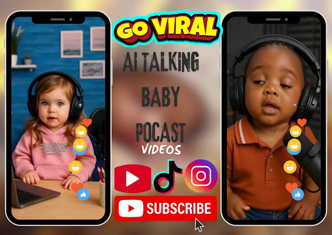 Create viral ai baby video podcast ai baby talking podcast, ur look ...