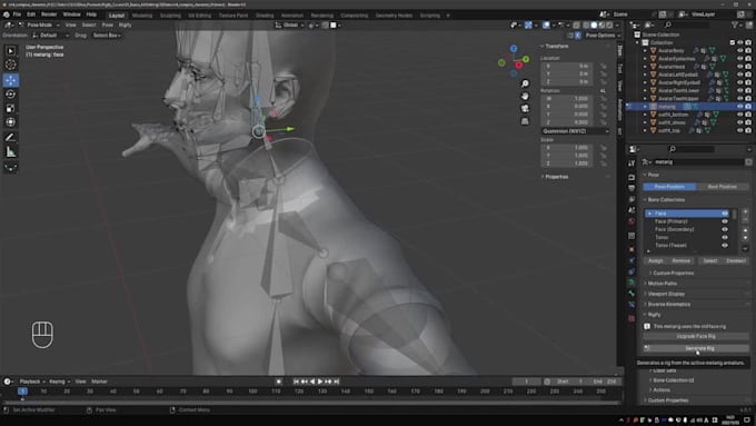 Rig to animate3d for film,unity game,flex expression,blendshape,face ...