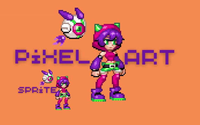 Make 8 bit art, pixel art, sprite by Amilolally | Fiverr
