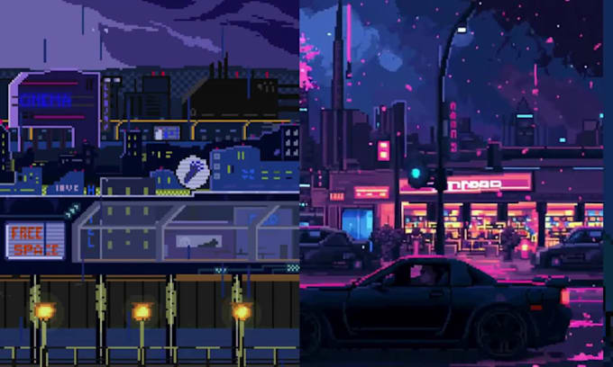 Do 8bit 16bit 32bit pixel art lofi loop animations,sprites and gifs by ...