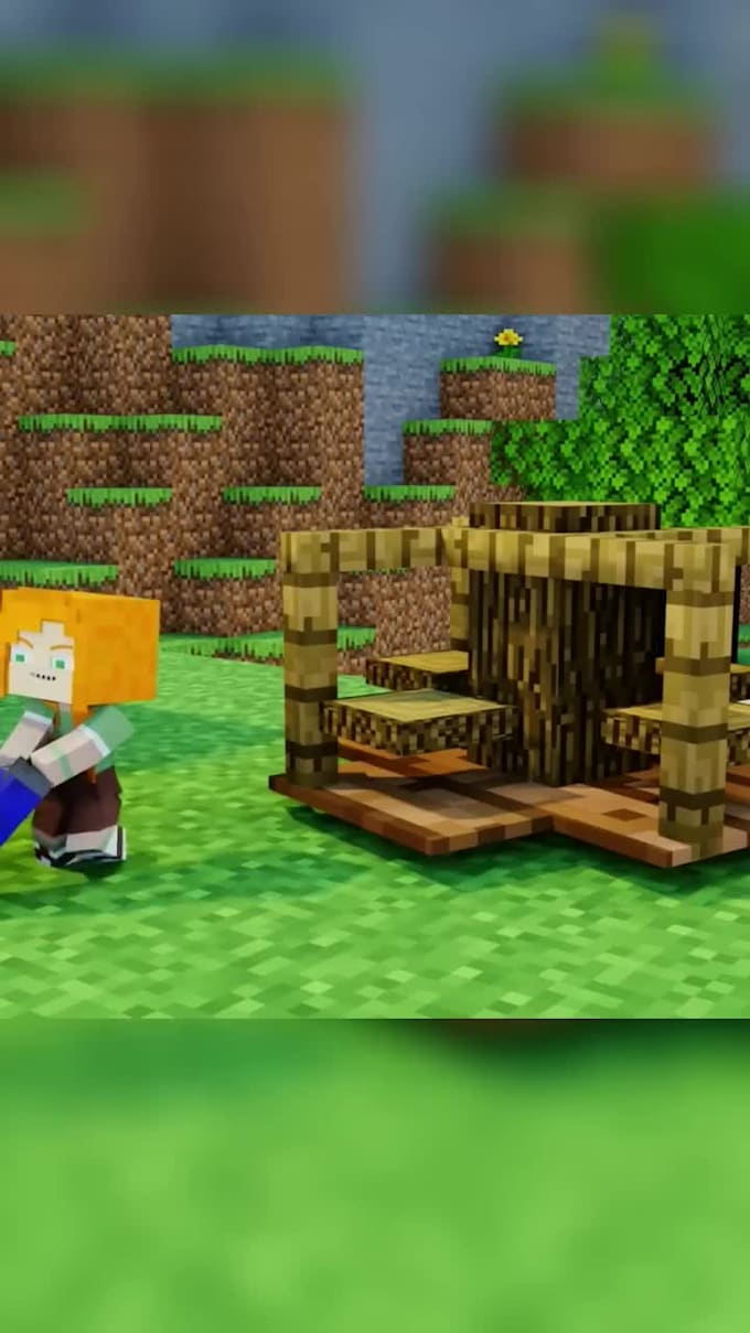 Create high quality realistic minecraft short animation video, funny ...