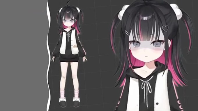 Dessiner un modèle vtuber 2d en direct, un modèle vtuber 2d, un modèle ...