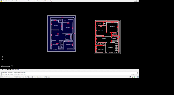 Design 2d floor plans, house plans, and elevation in autocad