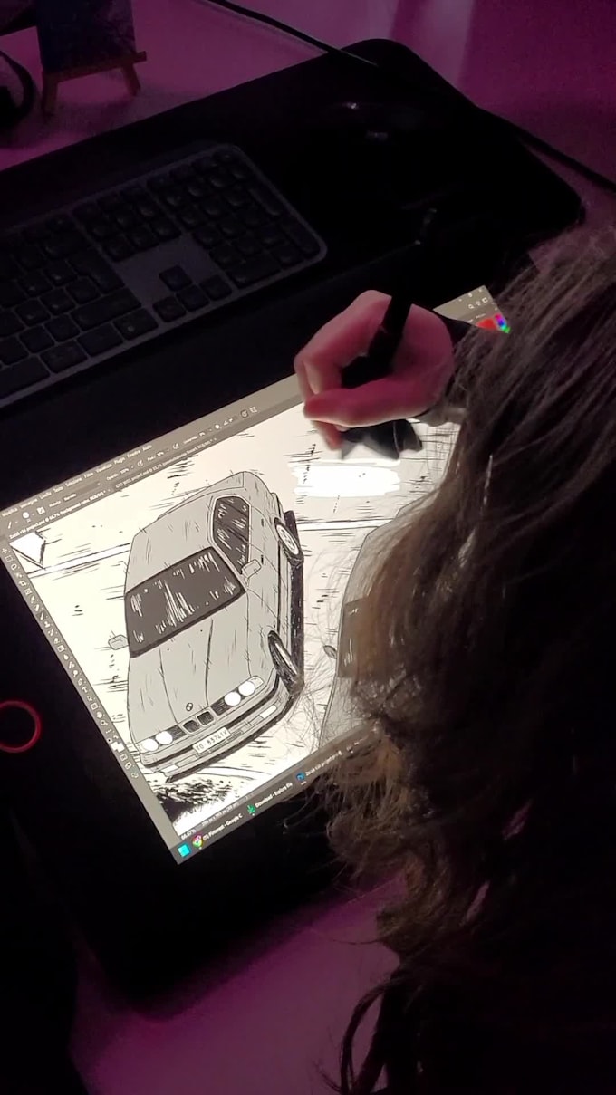 Draw your car initial d style by Zoletil | Fiverr