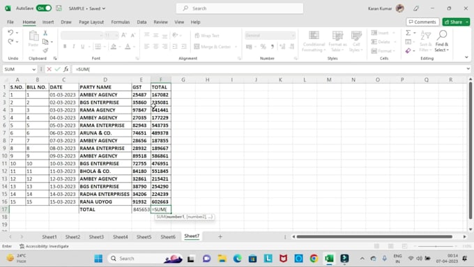 Do data cleaning sorting and formatting of your excel file and much more by Karankumar338 | Fiverr
