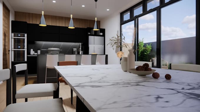Do interior design and realistic 3d rendering using vray, enscape or lumion by Bri_santos01 | Fiverr