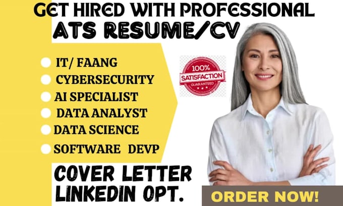 Write cybersecurity, tech development, data science, data analyst, qa, it resume by Winingresume ...