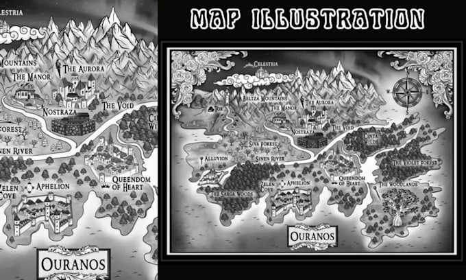 Do custom fantasy map illustration dnd ttrpg rpg battle maps board game ...