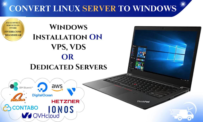 Install windows os on linux vps hetzner contabo ovh ionos by Shamshear | Fiverr