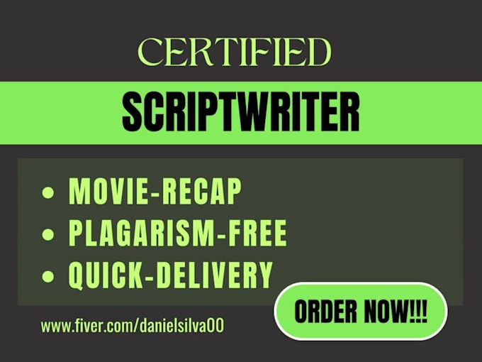 Write unique movie recap script, tiktok script, comedy script, youtube script by Danielsilva00 ...