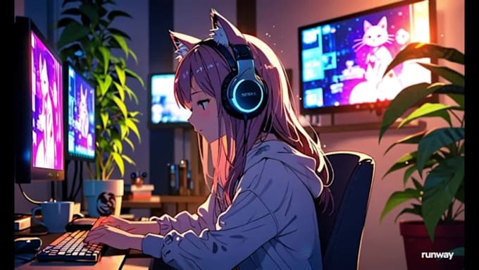 Animate lofi loop gifs and 2d music videos for chill vibes and social ads