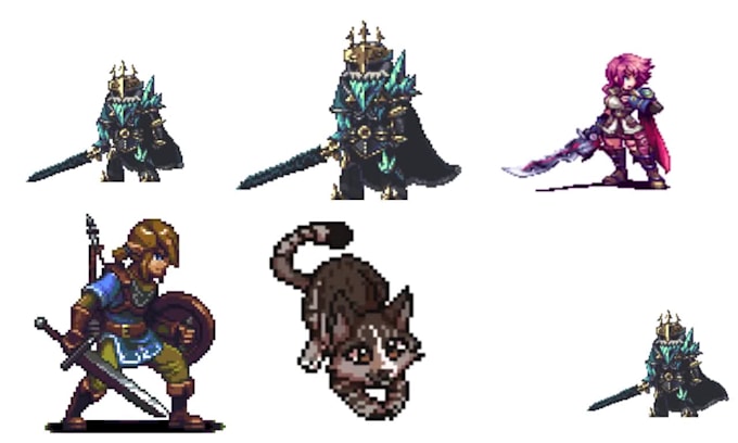 Design pixel art sprite, 2d game character, sprite sheet animation ...