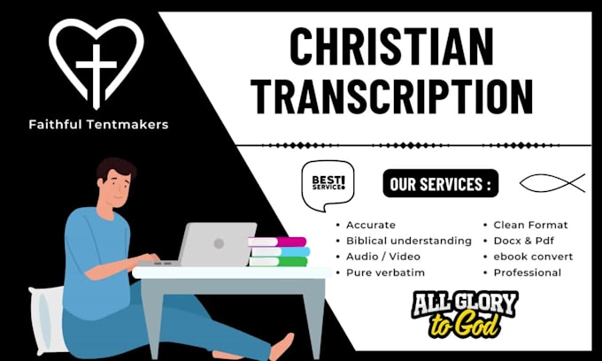 Accurately transcribe christian sermon, podcast, interview transcription by Tentmakeronline | Fiverr
