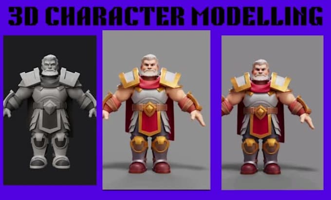 Do 3d realistic or cartoon character design and rig for unity game ...