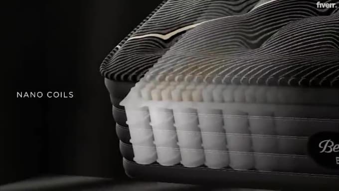 Create 3d mattress animation 3d mattress design 3d bed animation sofa ...