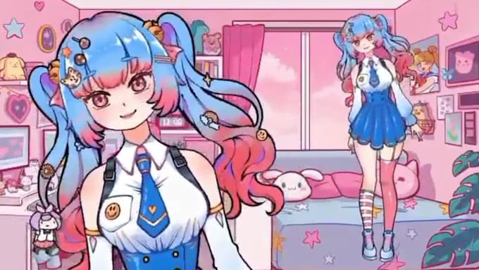 Design male and female 2d vtuber model live2d vtuber model chibi vtuber ...