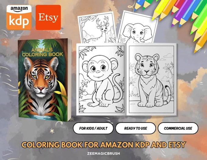 Create coloring book for amazon kids and adults with ai by ...