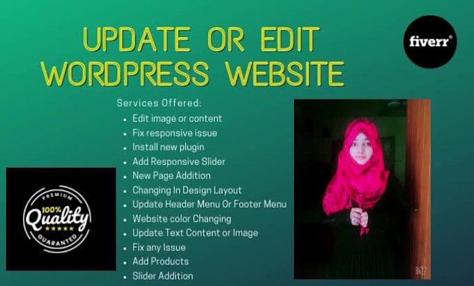 Update or edit the wordpress website quickly by Sana_zainab | Fiverr