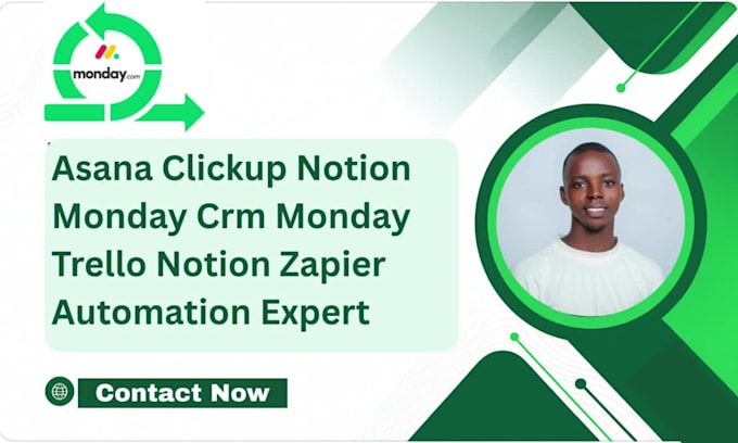 Do asana clickup notion monday crm monday trello notion zapier automation expert by Haruna_mutiu ...