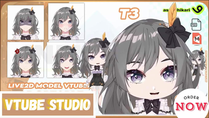 Custom 2d vtuber model live2d vtuber rigging vtuber commission for you ...