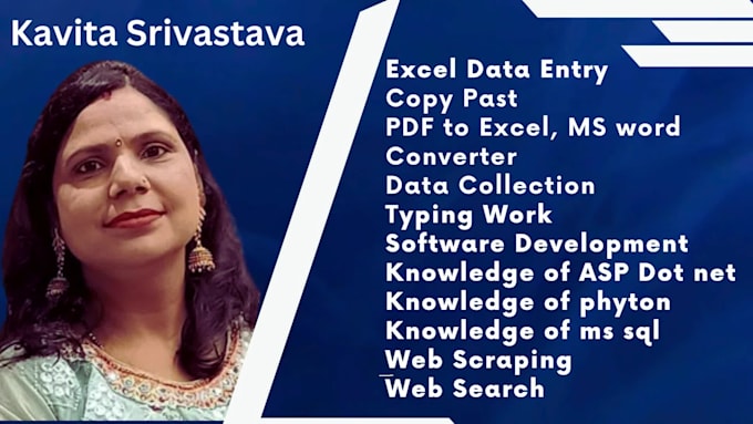 Versatile data entry and analyst expert by Kavitas1982 | Fiverr