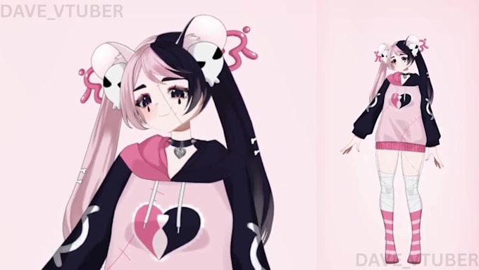 Design live2d vtuber model, custom png tuber designs, anime character ...