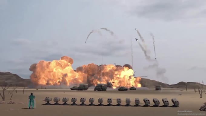 Create 3d fire simulation, fire explosion, particle simulation vfx ...