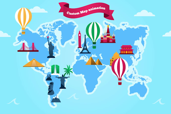 Create animated travel map for you by Asim_464 | Fiverr