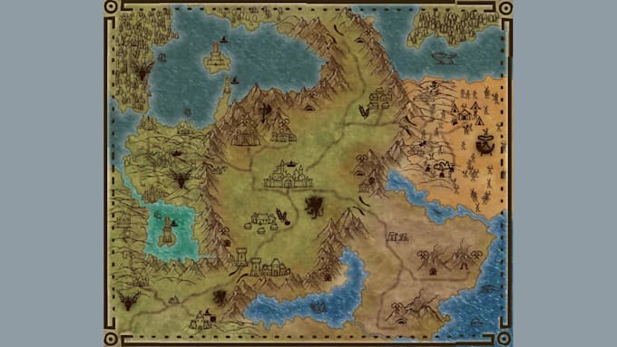 Design a parchment styled map for your fantasy game or novel by Piotr ...