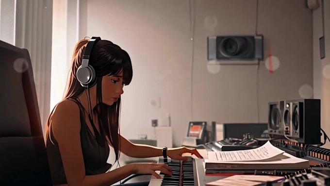 Create a custom lo fi animation loops for youtube channels, shorts ...