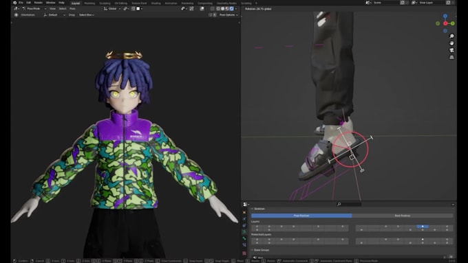 Do advance 3d character rigging in blender by Rtxstudio | Fiverr