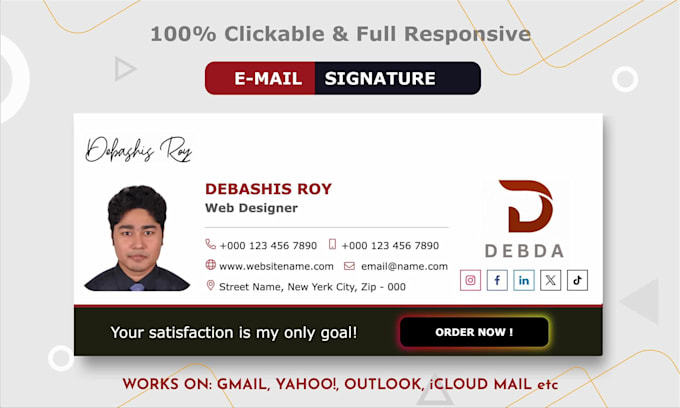Design clickable html email signature and animated email signature by Dr_debda | Fiverr