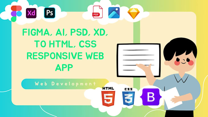 Convert figma to responsive html css psd to html landing page by Abidhossen50 | Fiverr