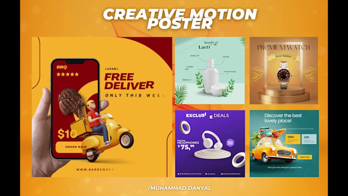 Design stunning motion flyer, animated poster,animated gif ,banner ads ...
