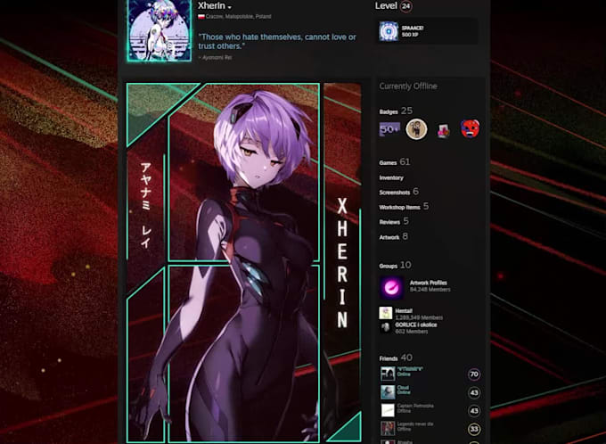 Create steam profile artwork by Xherin | Fiverr