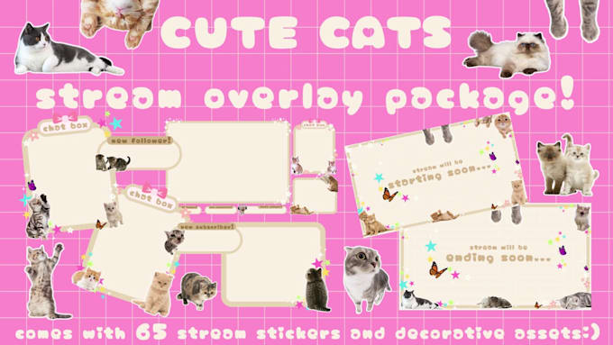 Create a cute cat overlay for your twitch stream by Onefatcat | Fiverr