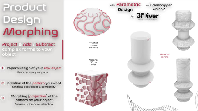Apply a parametric pattern on your 3d model with grasshopper by Antoine_pontier | Fiverr