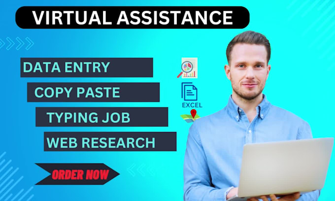 Be your virtual assistant for data entry, web research, typing and copy paste by Raza_quazi | Fiverr
