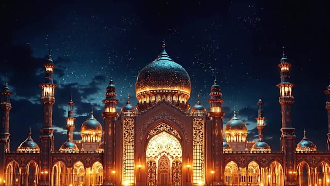 Realistic ramadan 3d animated greetings video, text overlays ,islamic ...