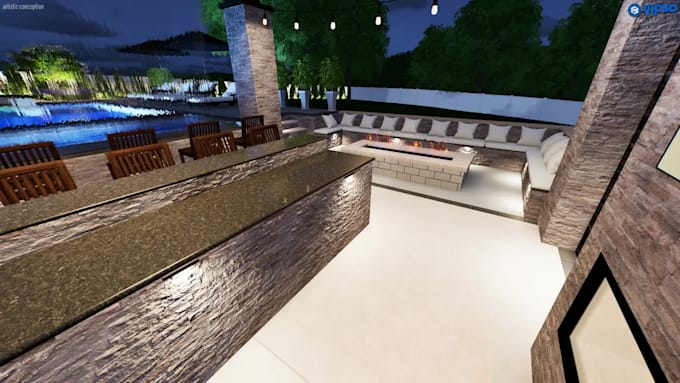 Do modern pool and landscape designs using vip3d structure studios by ...