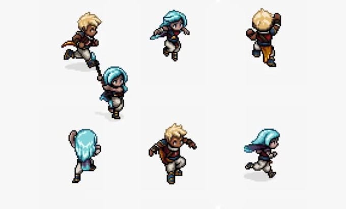 Make pixel art characters, 2d sprite sheet animation and object for ...
