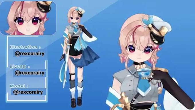 Design 2d vtuber model, live2d vtuber rigging, 2d illustration ...