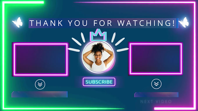 Create neon youtube end card or outro in 3 hours by Ewriter10 | Fiverr