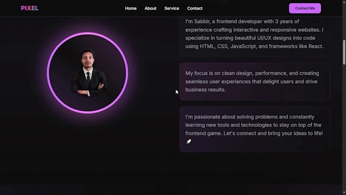 Create custom responsive portfolio website using html css js react by ...