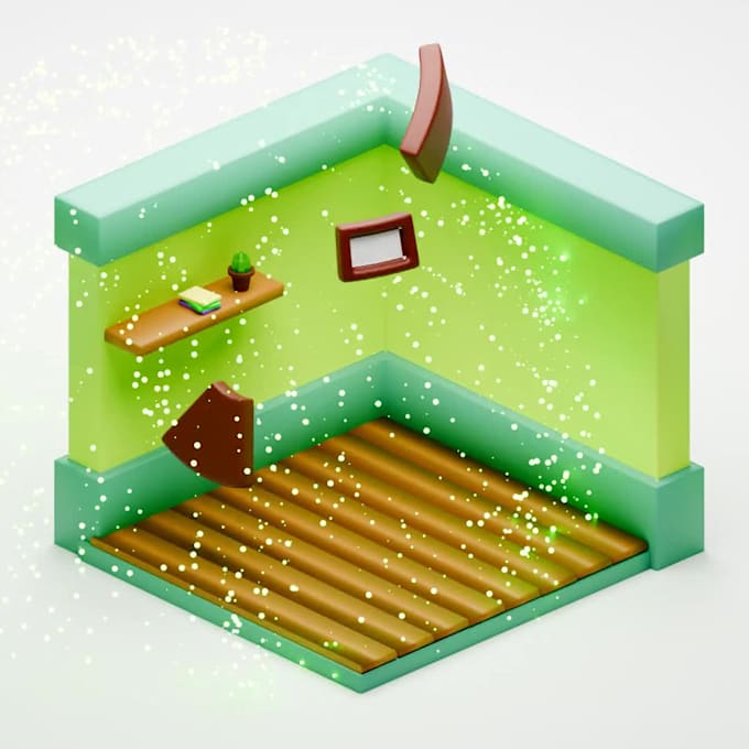 Model and animate isometric room in blender by Stellaaaa_ | Fiverr