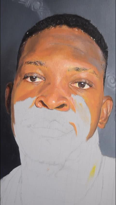 Hand paint a real realistic oil painting portrait on canvas by ...