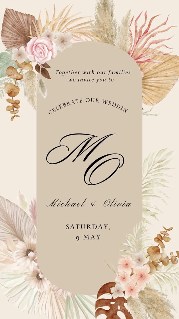 Make your digital wedding invitation design aesthetic by Muzakky101 ...