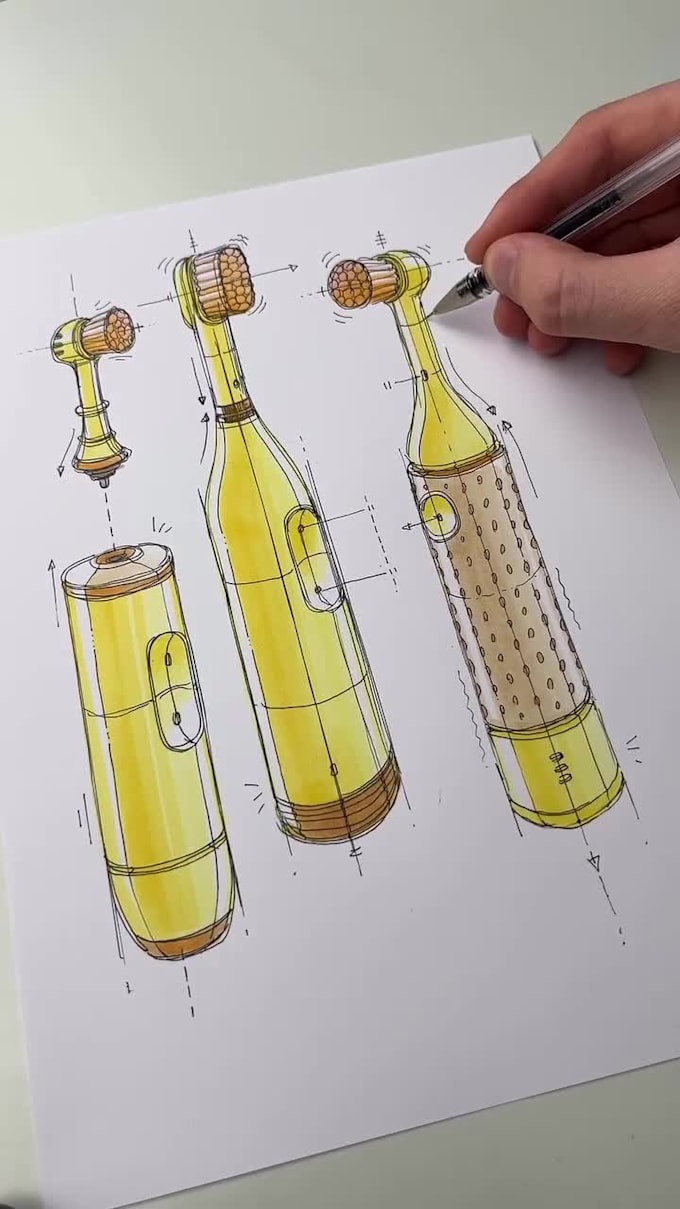 Create industrial sketches and product design concept by Bestpalmaestro ...