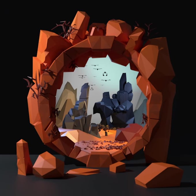 Create a low poly 3d environment or prop in blender by Cironolasco | Fiverr